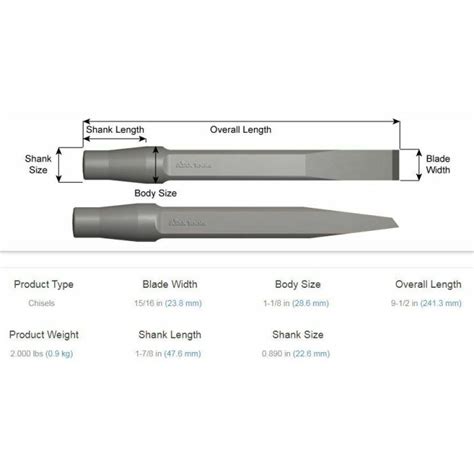 Ajax Rivet Buster Side Cut Chisel Jumbo Shank