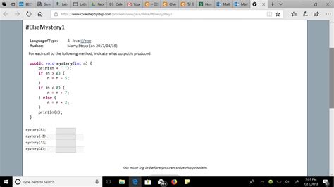 solved for each call to the following method indicate what