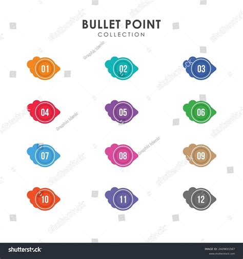 number bullet points collection vector design stock vector royalty