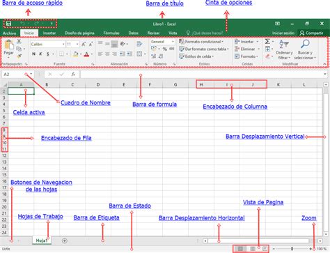 Definiciones Basicas De La Hoja De Calculo Excel 2016 Slide Set