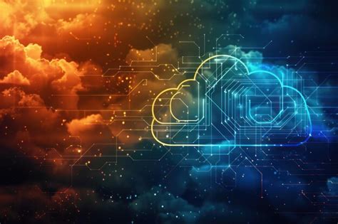 Cloud Computing Digital Network Premium Ai Generated Image