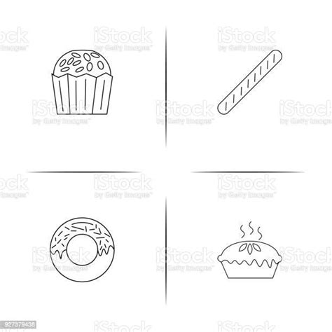 식품 및 음료 선형 간단한 벡터 아이콘 세트입니다 개요 아이콘 0명에 대한 스톡 벡터 아트 및 기타 이미지 0명 디자인