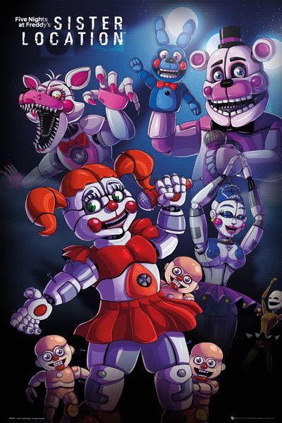 Poster Quadro Five Nights At Freddyss Sister Location Group Poster Sul Muro 31 Gratis
