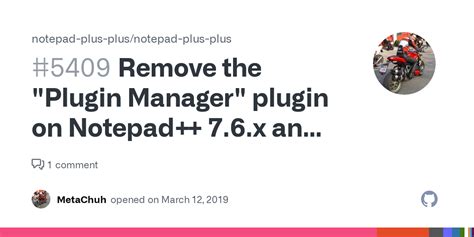 Remove The Plugin Manager Plugin On Notepad 76x And Above Due To