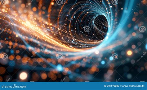Abstract Background Visualizes Quantum Computing Tunnels In An