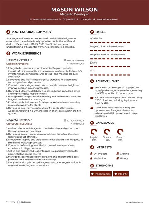 10 Magento Developer Resume Samples And Templates For 2025