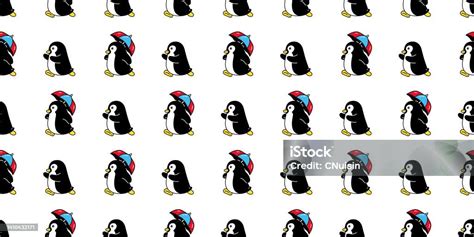 펭귄 원활한 패턴 우산 비가 내리는 새 벡터 오리 만화 타일 배경 반복 벽지 선물 포장지 일러스트 디자인 스카프 절연 0명에 대한 스톡 벡터 아트 및 기타 이미지 Istock