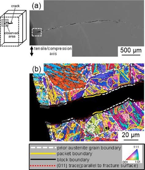 A SEM Image And B EBSD Orientation Map On The Mid Thickness Section Download Scientific