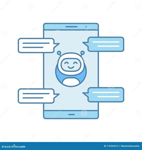 Chatbot With Speech Bubbles Color Icon Stock Vector Illustration Of