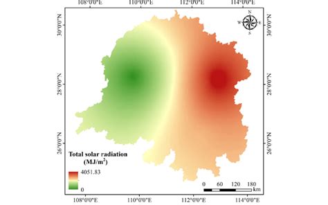 Spatial Distribution Of Multi Year Average Total Solar Radiation