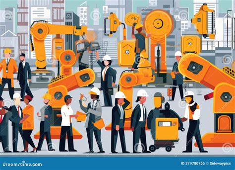 Technological Unemployment Generative Ai Stock Illustration Illustration Of Robotics