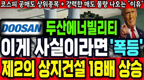 두산에너빌리티 주가 전망 긴급 뇌정지속보 외국계 증권사 파산임박 이게 사실이라면 제2의 상지건설 18배 폭등 나온다 개인투자자가 결국 또 승리했다 주말