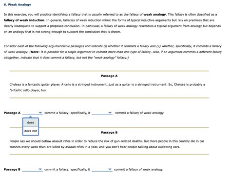 Solved Weak Analogy In This Exercise You Will Practice Chegg Com