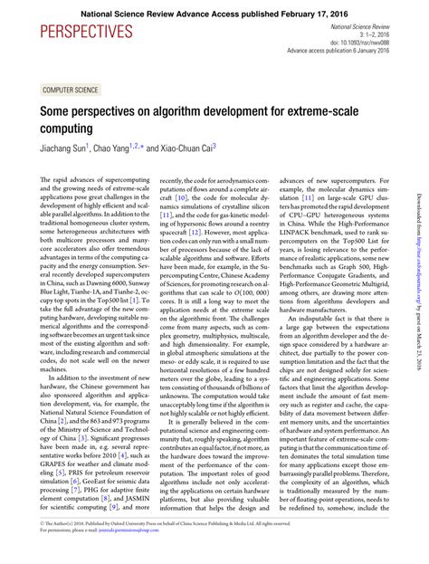 pdf algorithm development for extreme scale computing