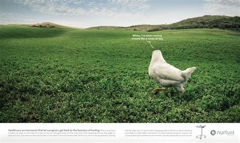 Visual Metaphor Steelcase Creative Advertising Nurturing Chicken