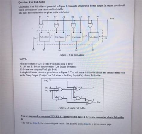 Solved Question 4 Bit Full Adder Construct A 4 Bit Full