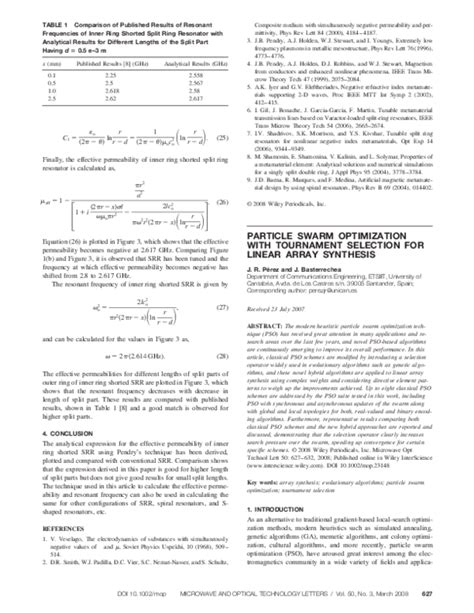 Pdf Particle Swarm Optimization With Tournament Selection For Linear