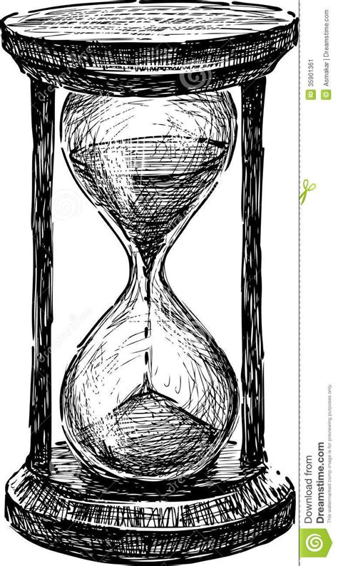Illustration About Vector Sketch Of An Old Hourglass Illustration Of Hourglass White Ancient
