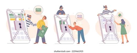 Hacker Attack Protection Internet Security Concept Stock Vector