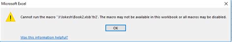 Vba Can Not Run Macro The Macro May Not Be Available In This Workbook