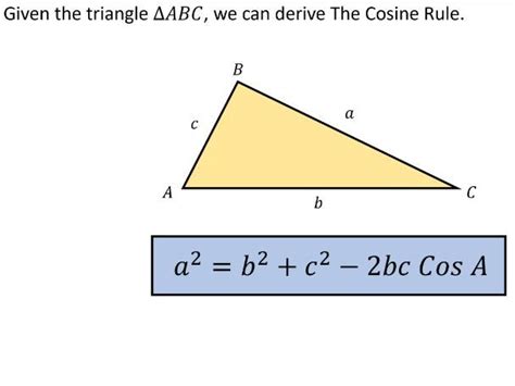 The Proof Of The Cosine Rule Teaching Resources