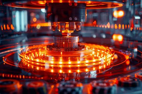 High Precision Robotic Manufacturing Arm Working In Futuristic