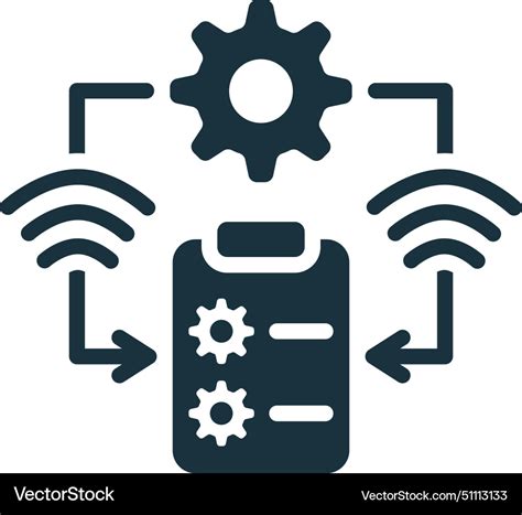 Remote Project Management Icon Monochrome Simple Vector Image