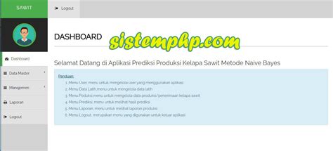 Aplikasi Prediksi Produksi Kelapa Sawit Naive Bayes Sistemphp Com