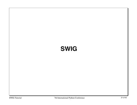 Interfacing C C And Python With SWIG PDF