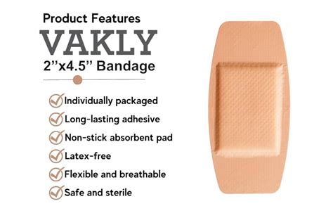 100 Extra Large Adhesive Bandage Patch 2x45 Sterile