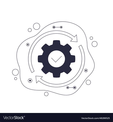 operation process icon with a gear royalty free vector image