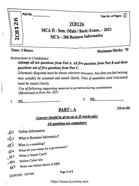 Mca 2 Sem Business Informatics 2c8126 2023 Pdf Computing Business