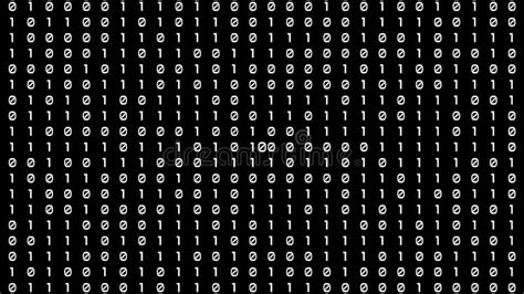 Streaming Binary Code Background Falling Digits On Black Backdrop