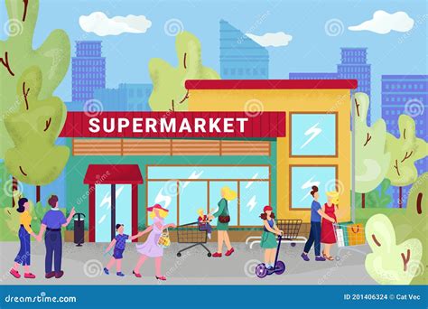 Grocery Store Building Cartoon