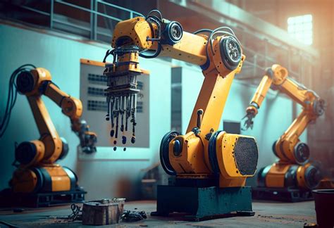 Premium Ai Image Robotic Assembly Product In Factory Automation Industry Created With