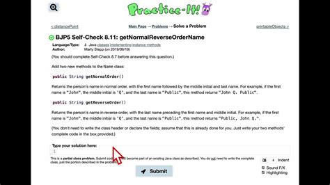 Java Practice It Self Check 811 Getnormalreverseordername Classes Methods Instance Youtube