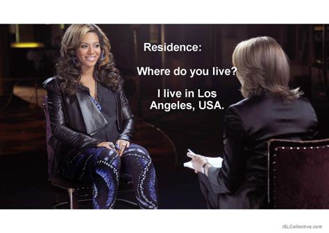 Interview A Celebrity Beyoncé English Esl Powerpoints