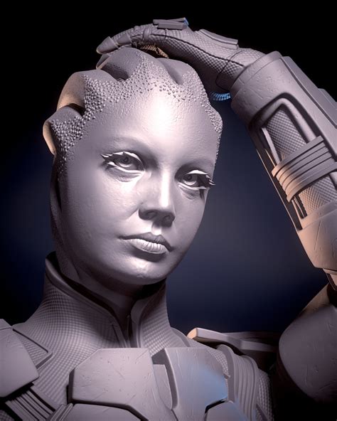 Mass Effect Fanart Liara Tsoni 3d Print Model Pose 1 3d Model 3d Printable Cgtrader