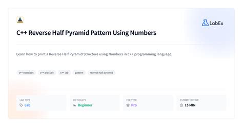 C 에서 숫자를 이용한 역 반 피라미드 패턴 구현 방법 Labex