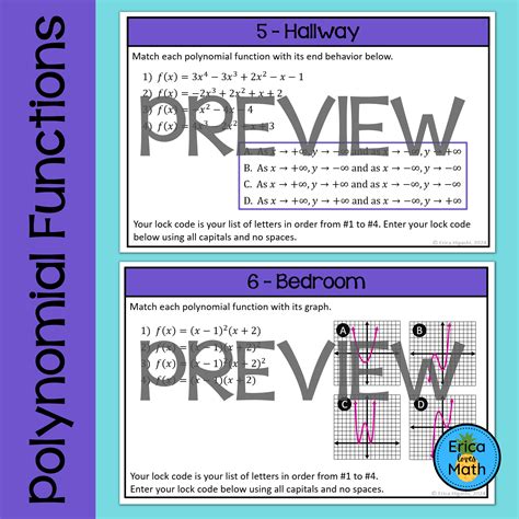 Polynomial Functions Escape Room Activity Digital And Printable Made By Teachers
