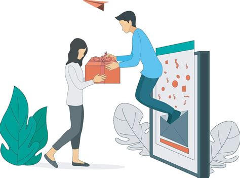 A Man Gives Cashback To A Female Client 45255489 Vector Art At Vecteezy