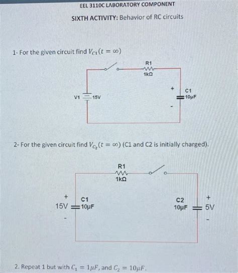 Solved EEL 3110C LABORATORY COMPONENT SIXTH ACTIVITY Chegg Com