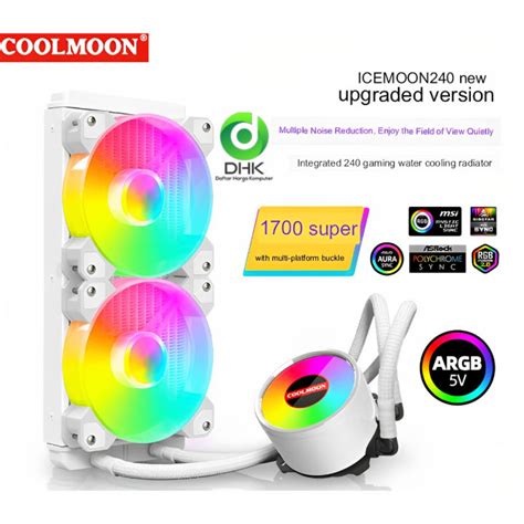 Coolmoon Cpu Water Cooling Rgb 120240 Radiator Fan Cooler Sync Argb 5v