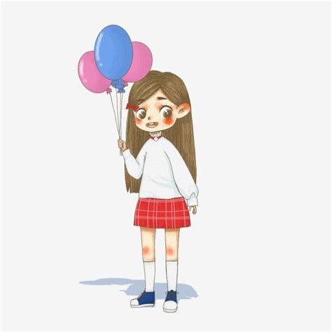만화 일러스트 어린이 귀여운 손으로 그린 그림 수채화 연주 풍선 어린이 Balloon 유원지 Png 일러스트 및 Psd 이미지 무료 다운로드 Pngtree