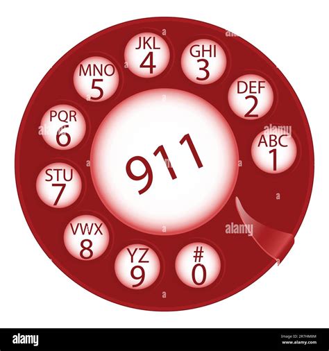 Emergency Dial Disk Against White Background Abstract Vector Art Illustration Stock Vector