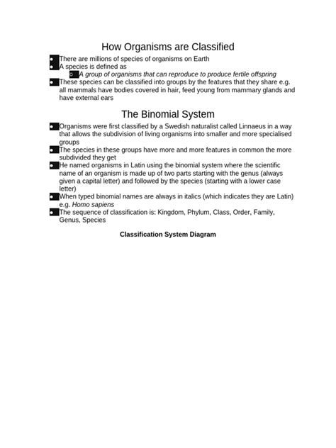 Organism Classification Explained Pdf Species Taxonomy Biology