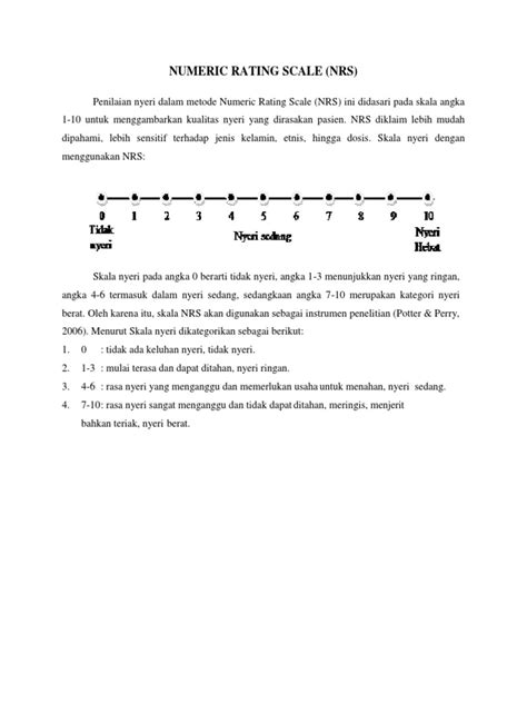 Numeric Rating Scale Nrs