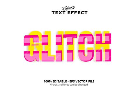 Premium Vector Text Effect Editable Glitch Type Text Effect