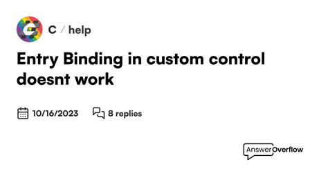 Entry Binding In Custom Control Doesnt Work C