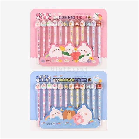 몰랑 피규어 12본 연필세트 1p 랜덤 버전6 빅박스상점 최신상 몰랑이 선물세트 문구세트 홈플러스 택배배송